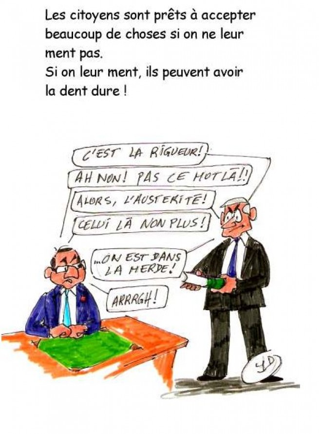 DESSIN DU JOUR : Mensonges & rigueur, une addition salée