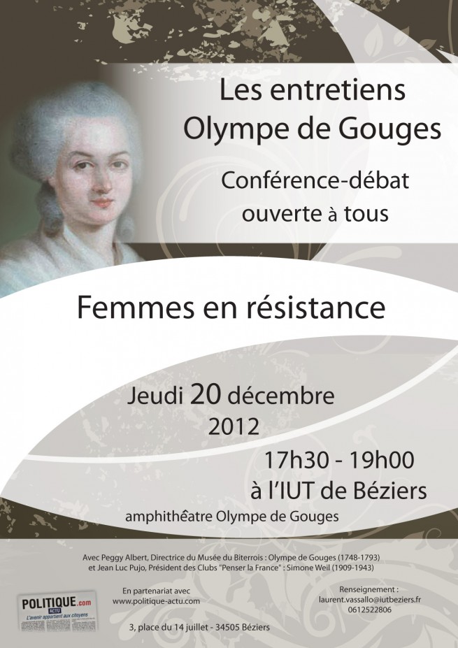 Jeudi 20 décembre 2012 : Les entretiens Olympe de Gouges « Femmes en ...